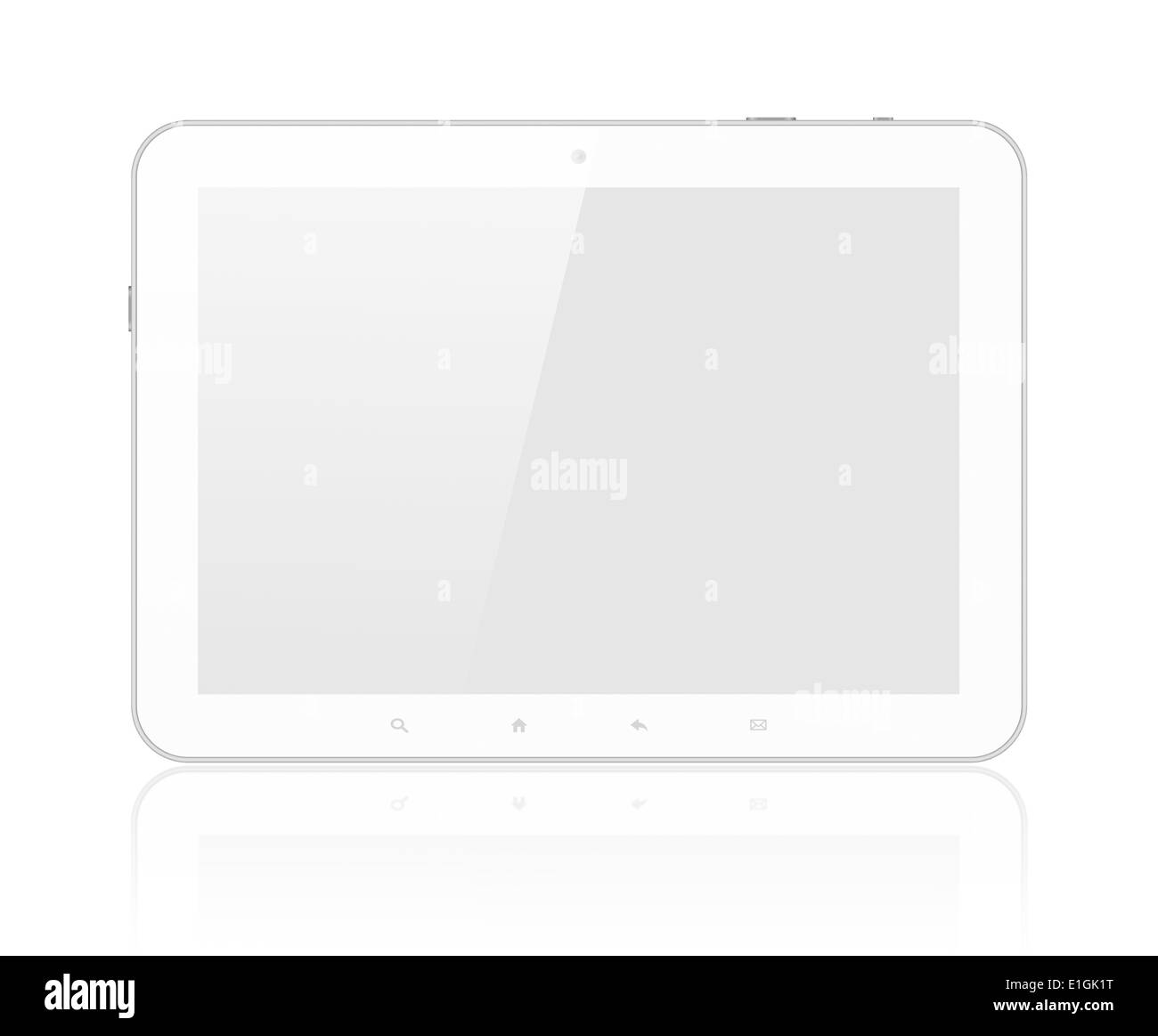 White tablet PC on white background Stock Photo - Alamy