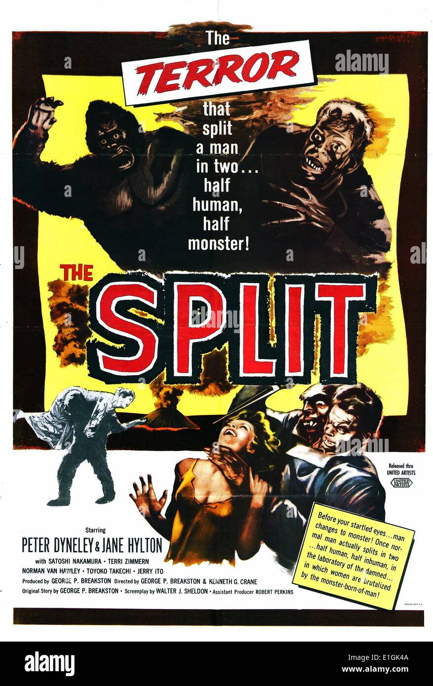 Split (The Manster) starring Peter Dyneley a tokusatsu 1959 horror film ...