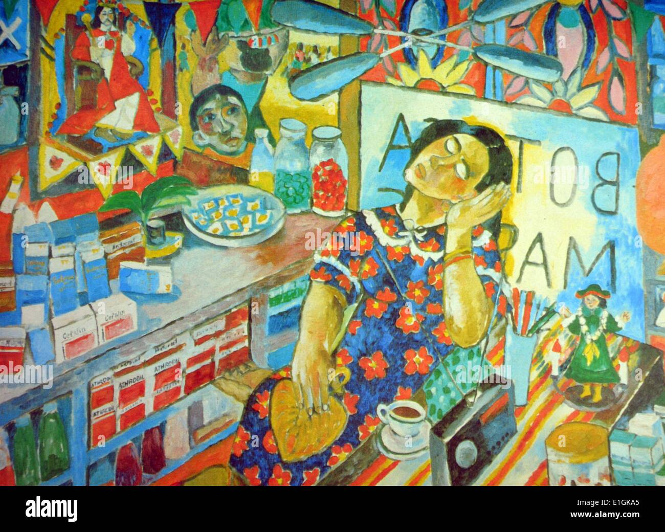 Norma Belleza, 'Botica' 1985, oil on canvas Stock Photo - Alamy