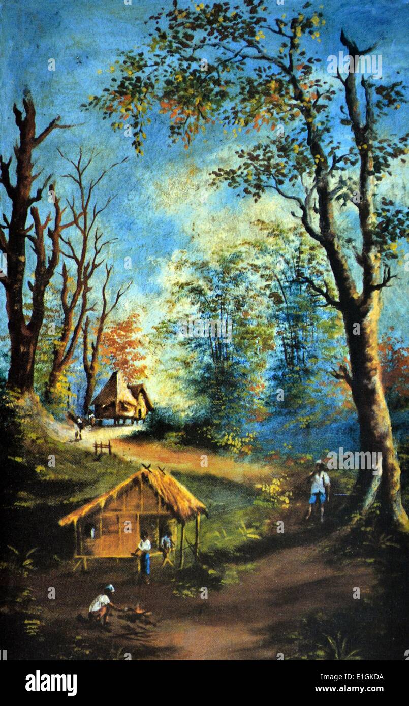 Canuto Avila, Hillside Dwellers, 1929. Oil on canvas Stock Photo - Alamy