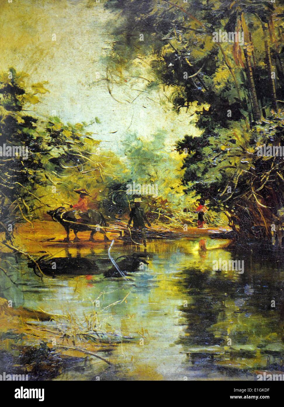 Philippines filipino art asian art ramon peralta pasig river scene hi ...