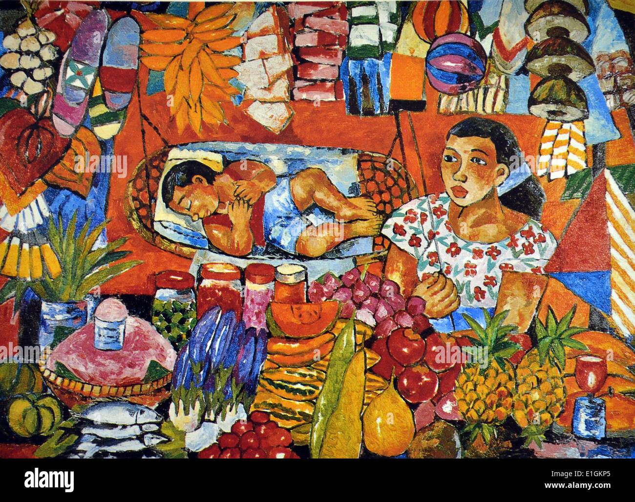 Philippines filipino art asian art norma belleza fruit vendor hi-res ...