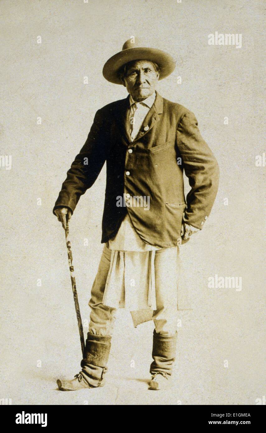 Geronimo, full-length portrait, standing, facing front, with walking ...