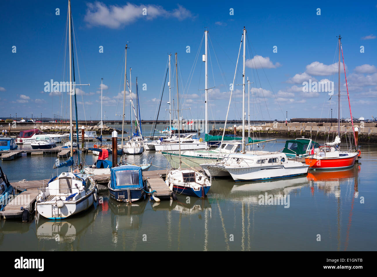 Boats in Ryde Harbour on the Isle Of Wight England UK Europe Stock ...