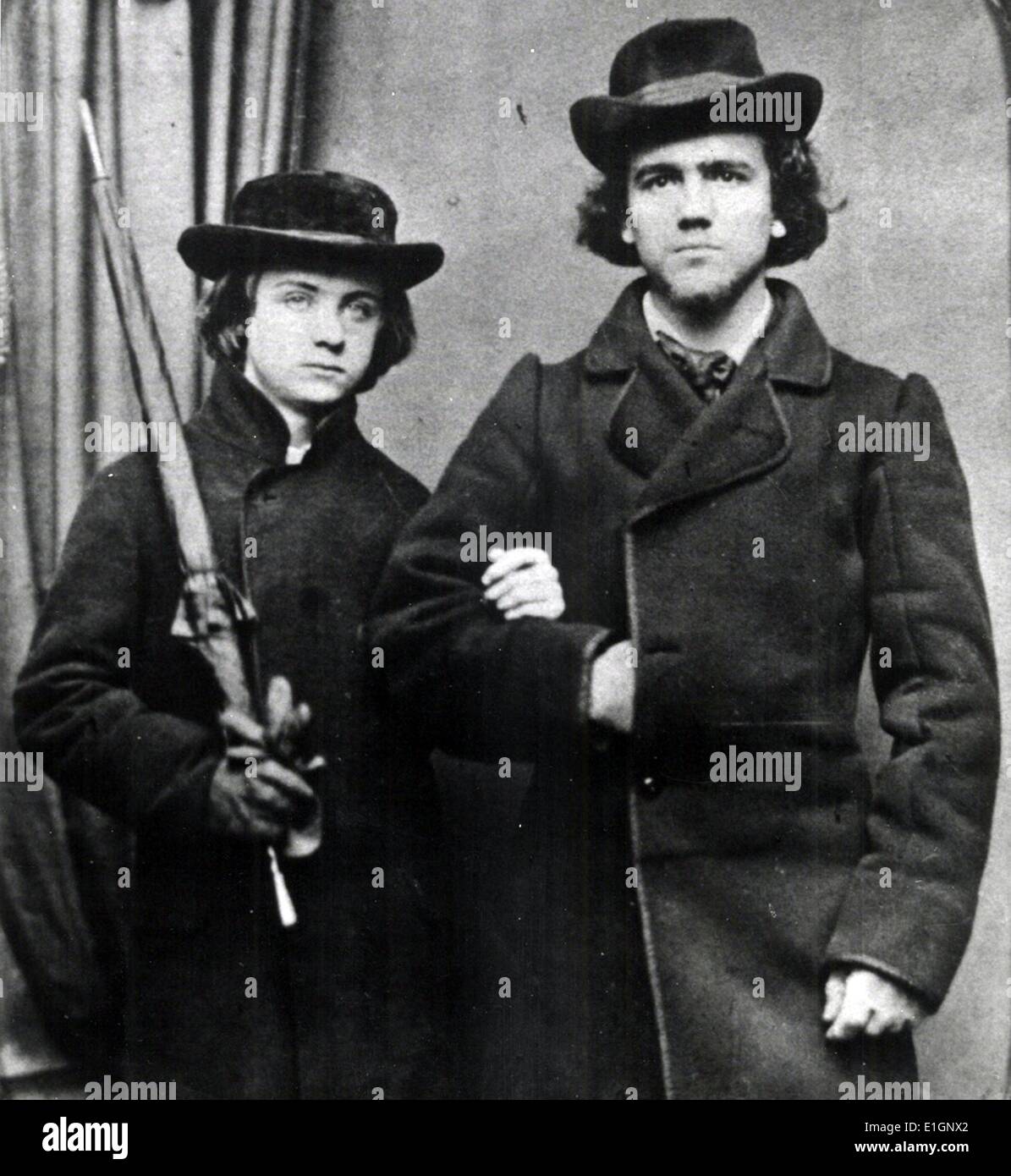 Norwegian composer, Edvard Grieg and his brotherJohn, as young boys ...