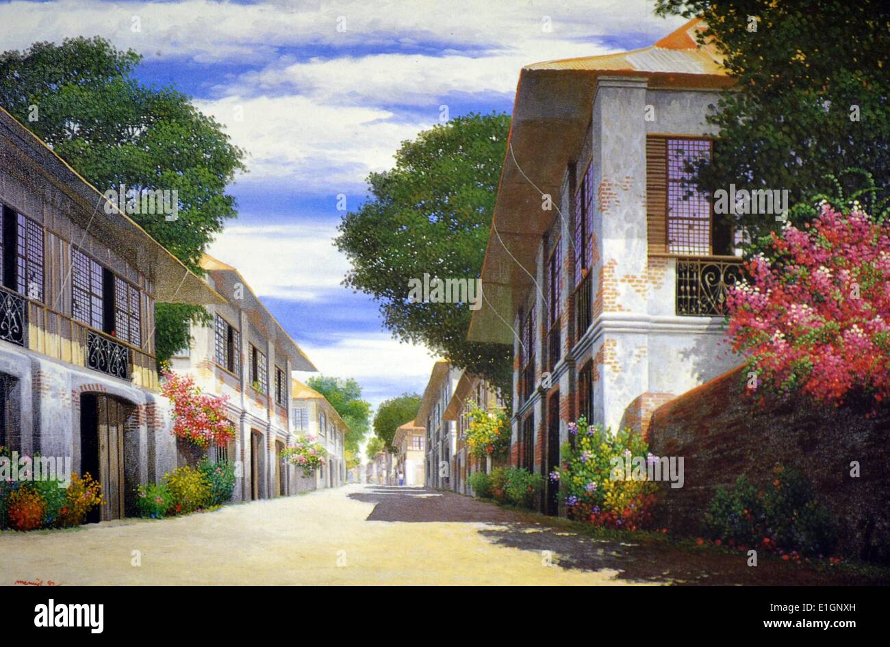 Larry Memije, Main Street, 1992. Oil on canvas Stock Photo - Alamy