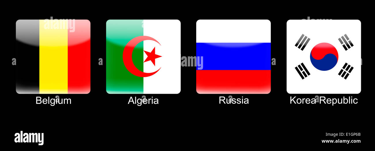 Smartphone icons with group H flags on black background Stock Photo - Alamy