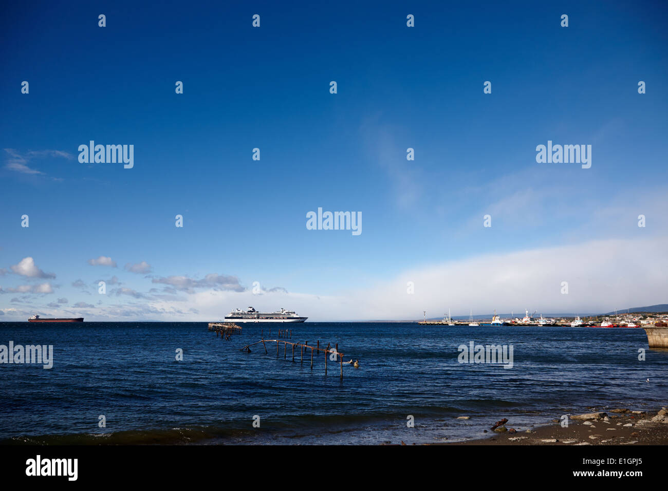Punta Arenas port view Chile Stock Photo - Alamy