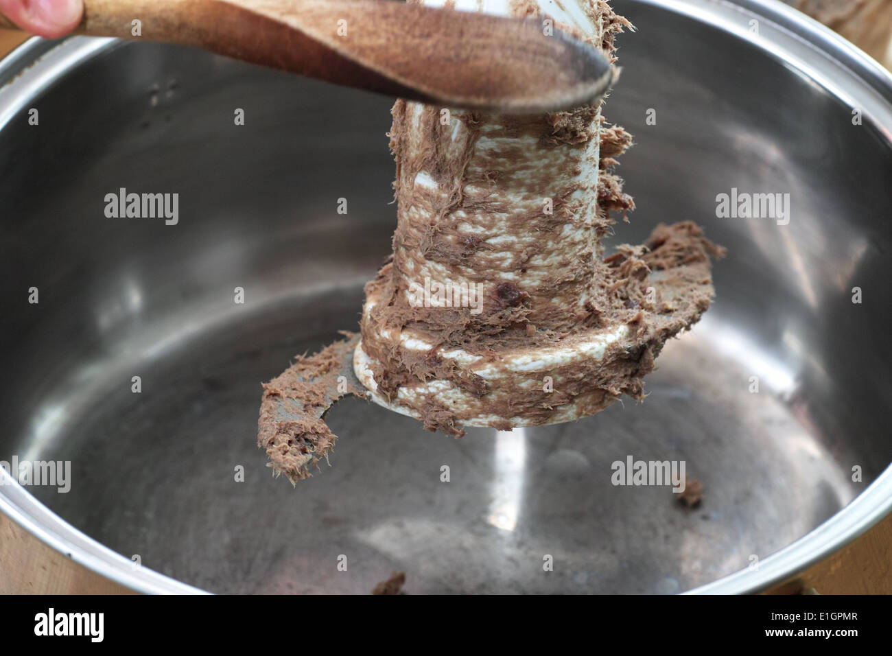 In Polish cuisine, on the Polish table. Preparation of Liver pate. On ...