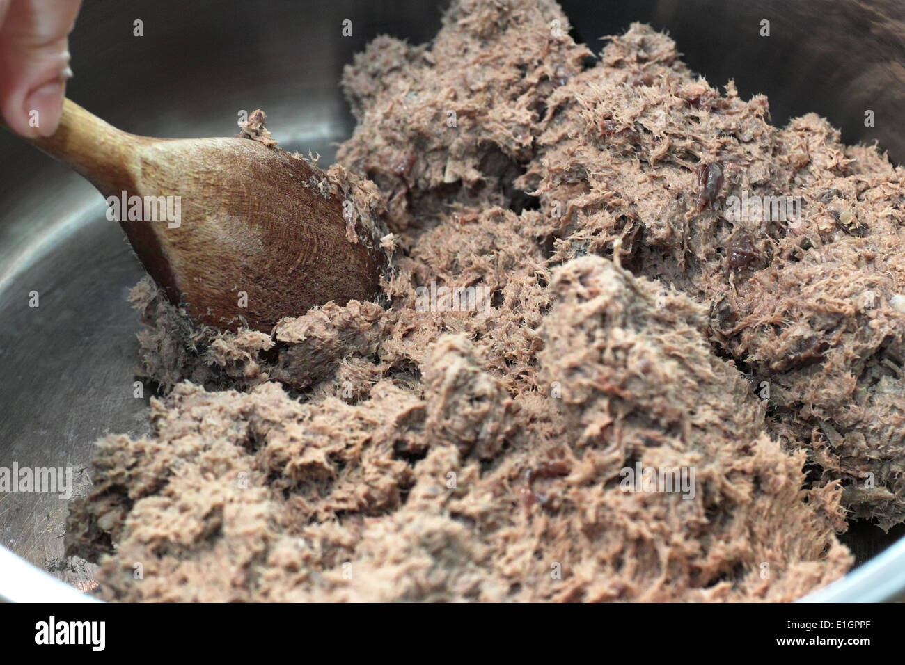 In Polish cuisine, on the Polish table. Preparation of Liver pate. On ...