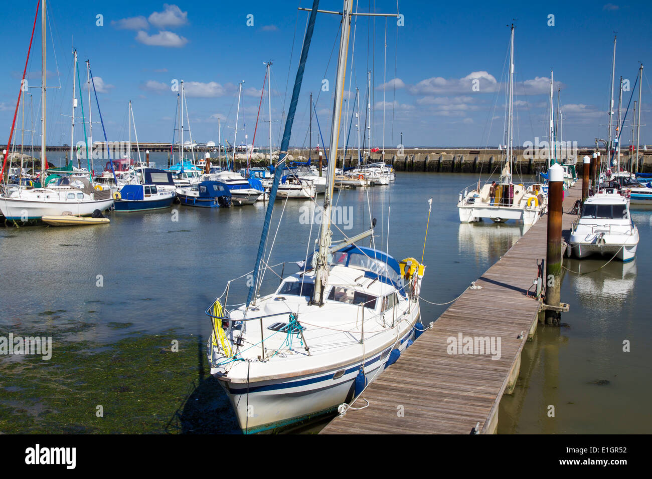 Boats in Ryde Harbour on the Isle Of Wight England UK Europe Stock ...