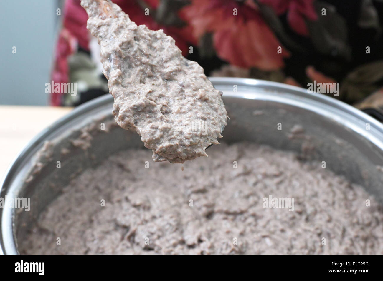 In Polish cuisine, on the Polish table. Preparation of Liver pate. On ...