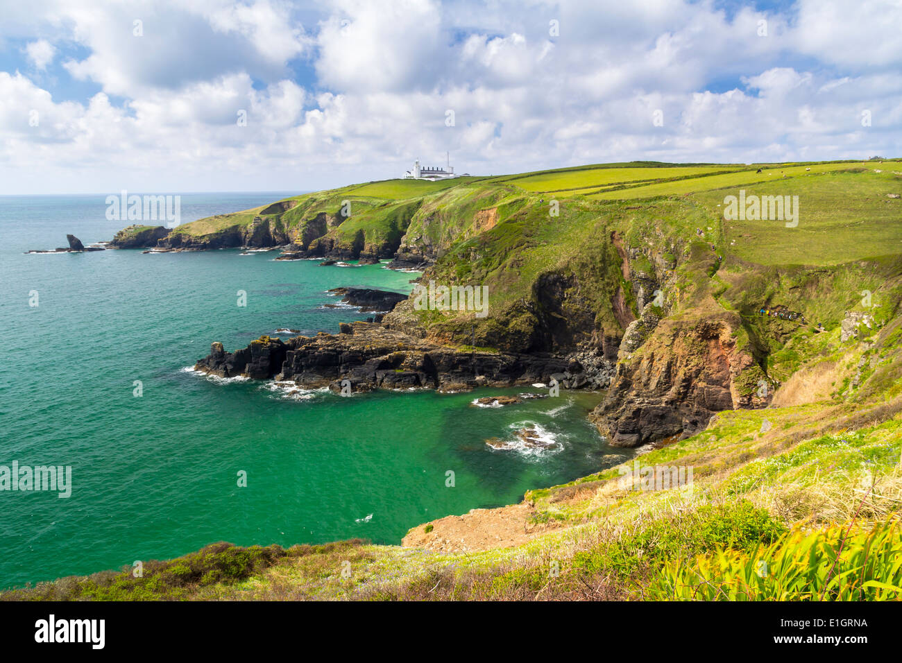Overlooking Housel Bay with Lizard Head in the distance Cornwall ...