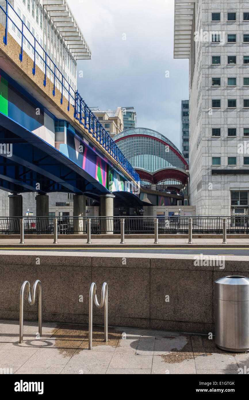 Canary Wharf Docklands Light Railway DLR station and modern ...