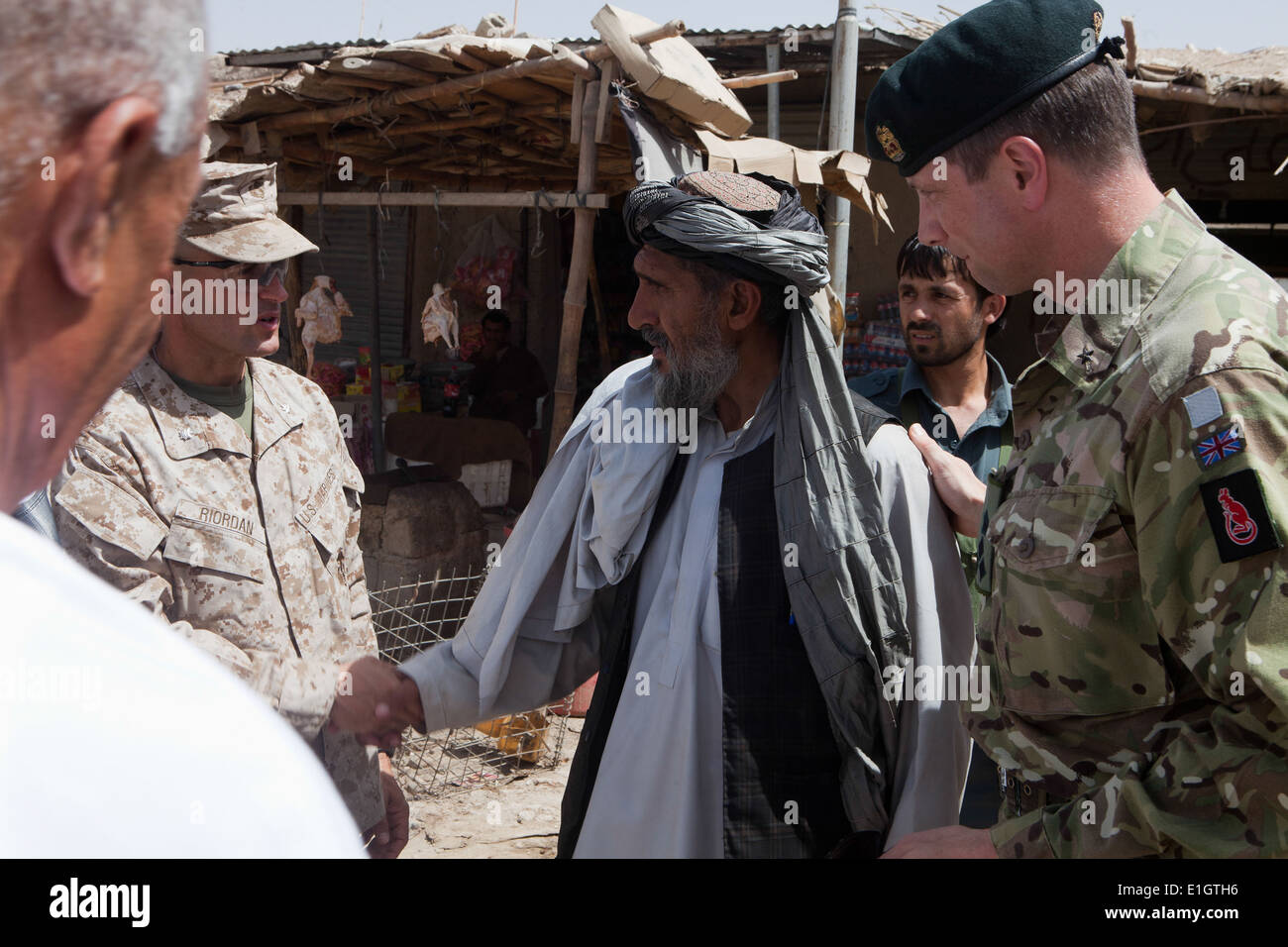 U.S. Marine Corps Lieutenant Col. Sean Riordan, left, the commanding ...