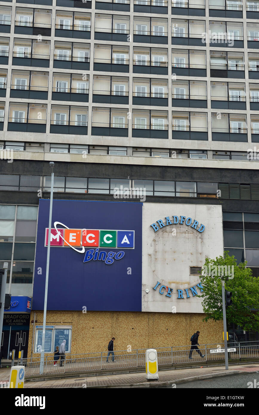 Bradford ice rink and Mecca bingo sign. West Yorkshire Stock Photo - Alamy