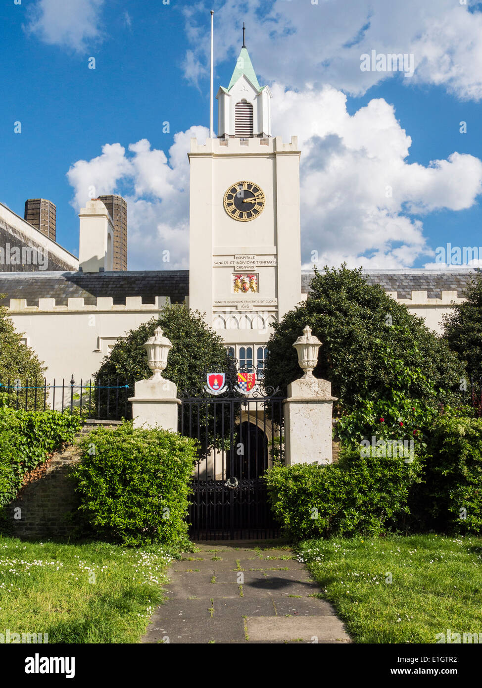 Trinity Hospital entrance and clock tower - Almshouse for retired ...