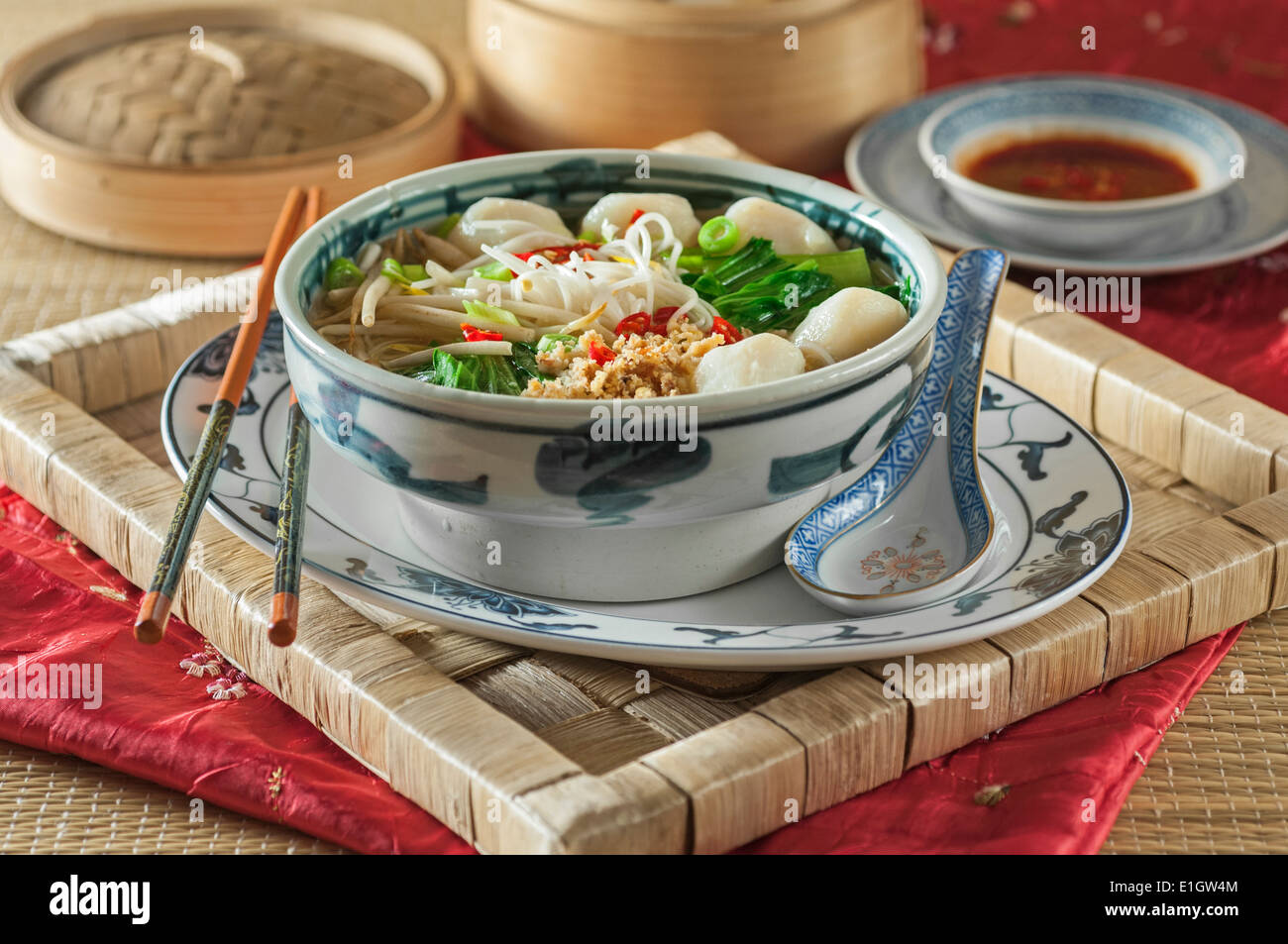 Chinese fish ball noodle soup Stock Photo - Alamy