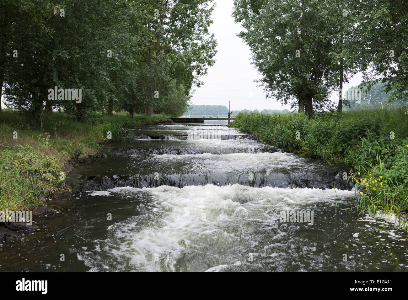 the biggest waterfall in holland from the river maas Stock Photo - Alamy
