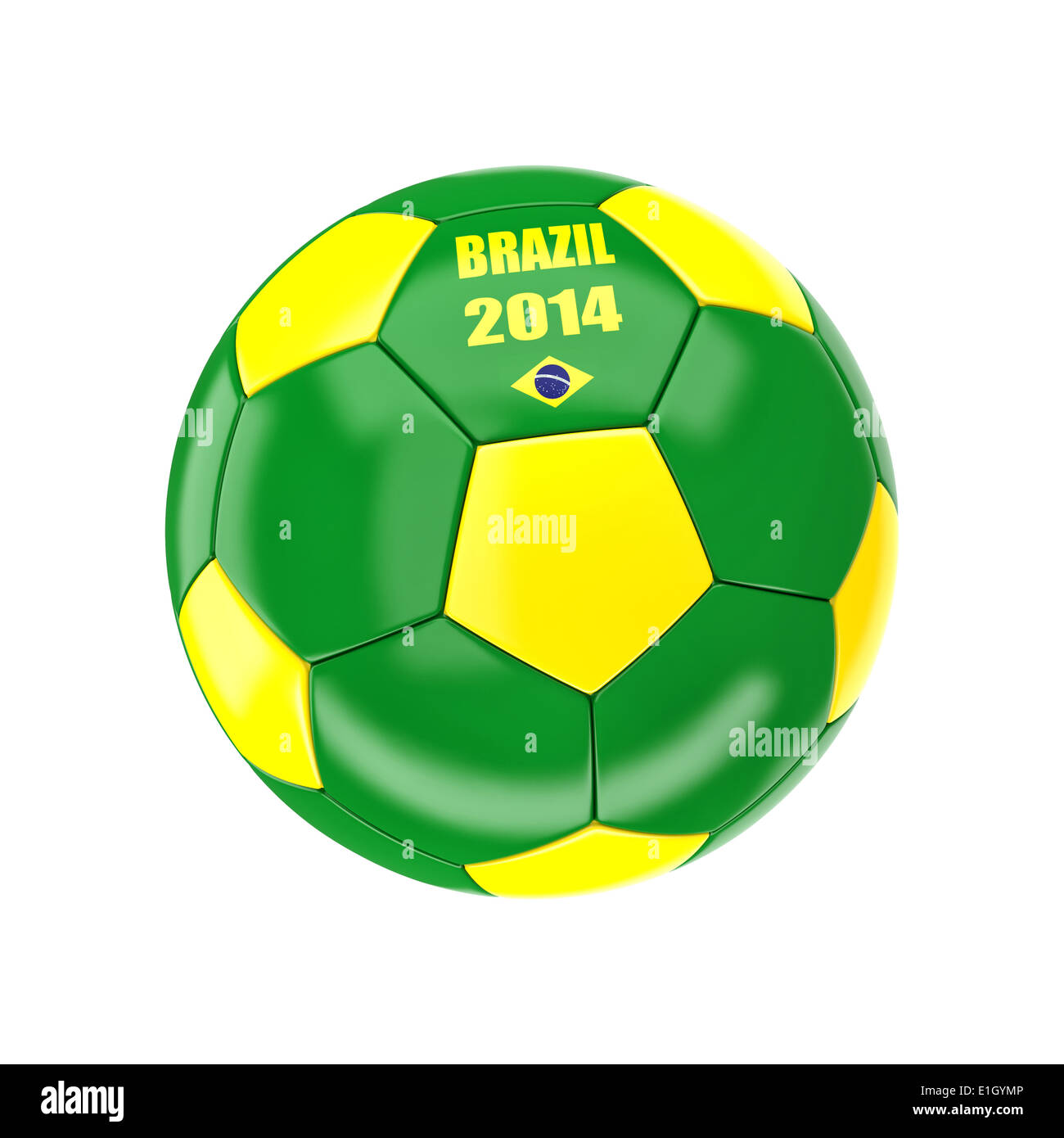 Brazil soccer ball 3d image on white Stock Photo - Alamy