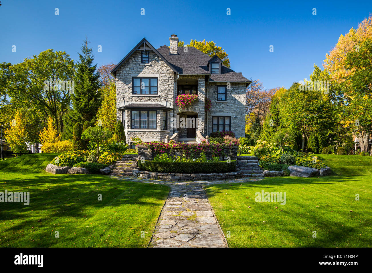 A large home with fall foliage color in Quebec City, Quebec, Canada ...