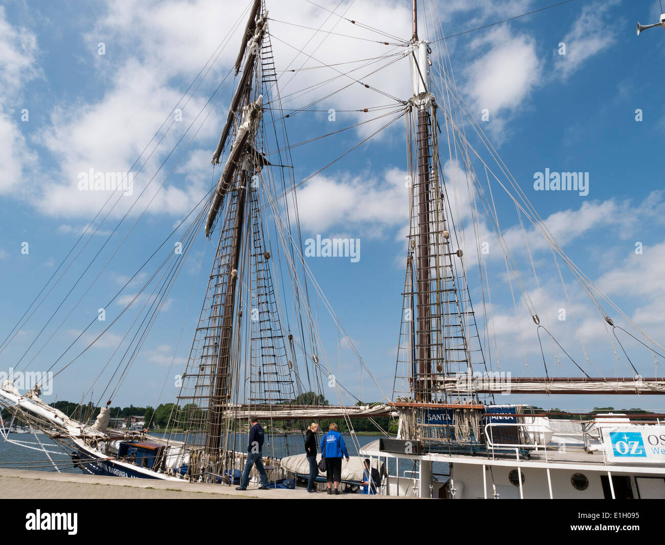 sailing ship in the city port of Rostock, Mecklenburg-Vorpommern ...