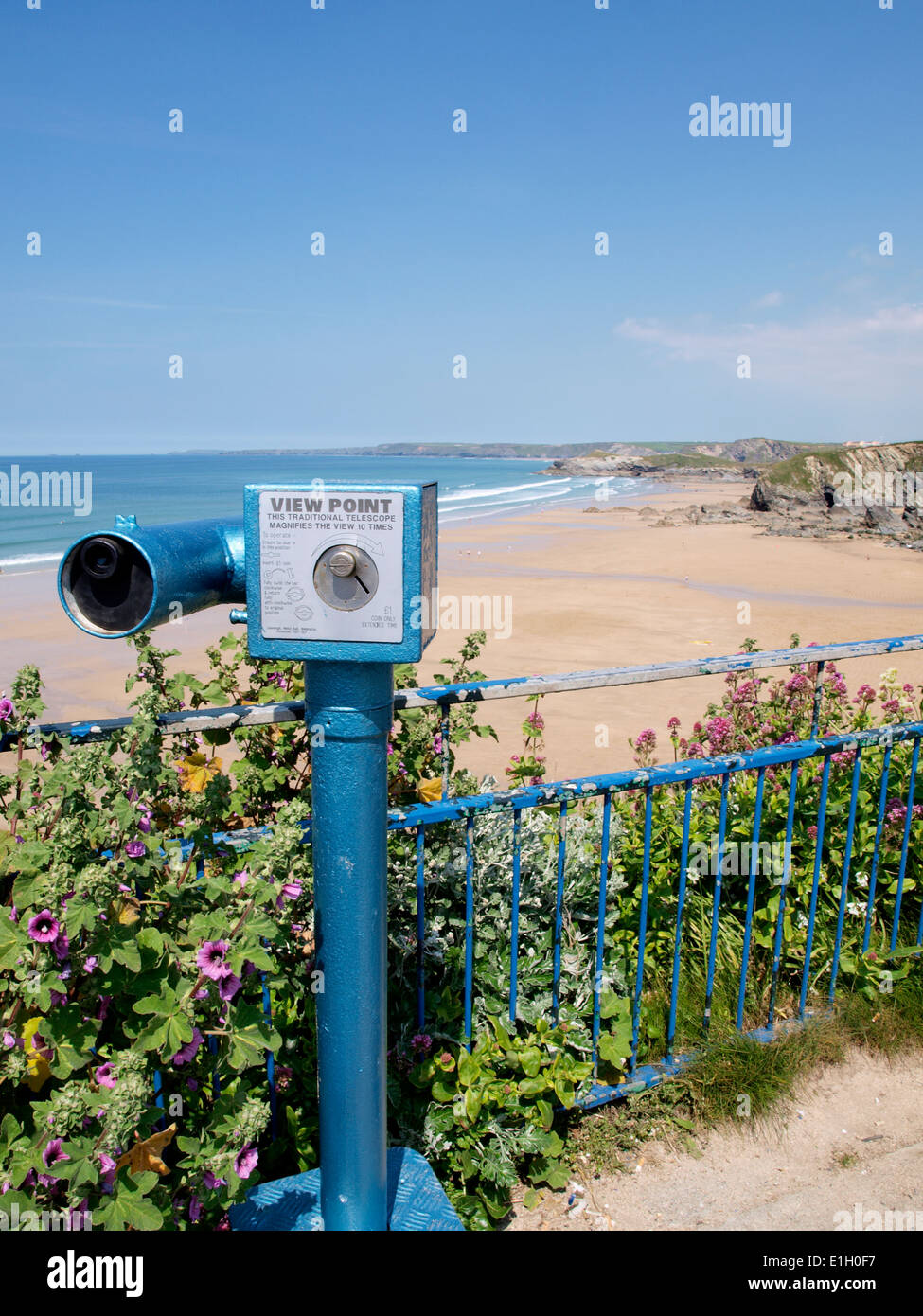 Cornwall telescope sea view hi-res stock photography and images - Alamy