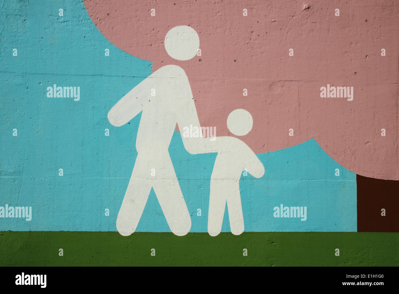 pedestrian walking route sign in Japan Stock Photo - Alamy