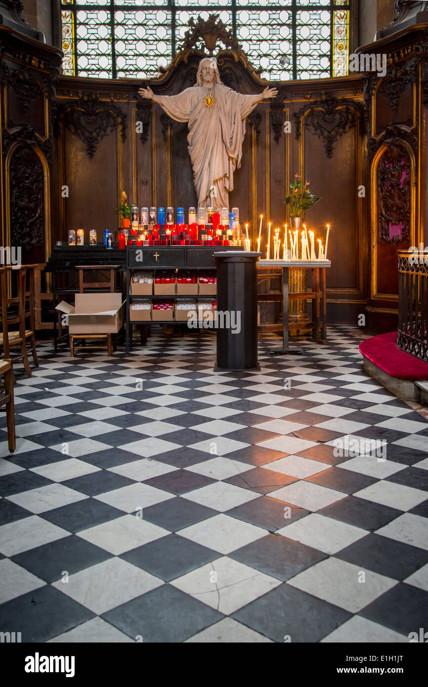 Prayer chapel within Eglise Saint Sulpice, Saint Germain des Pres ...