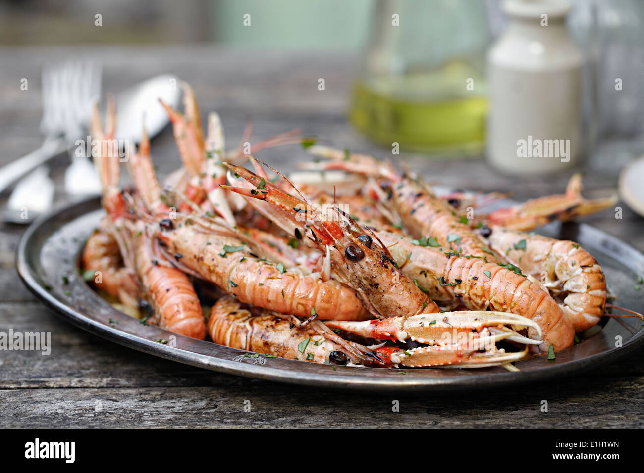 Plate of fresh prawns Stock Photo - Alamy