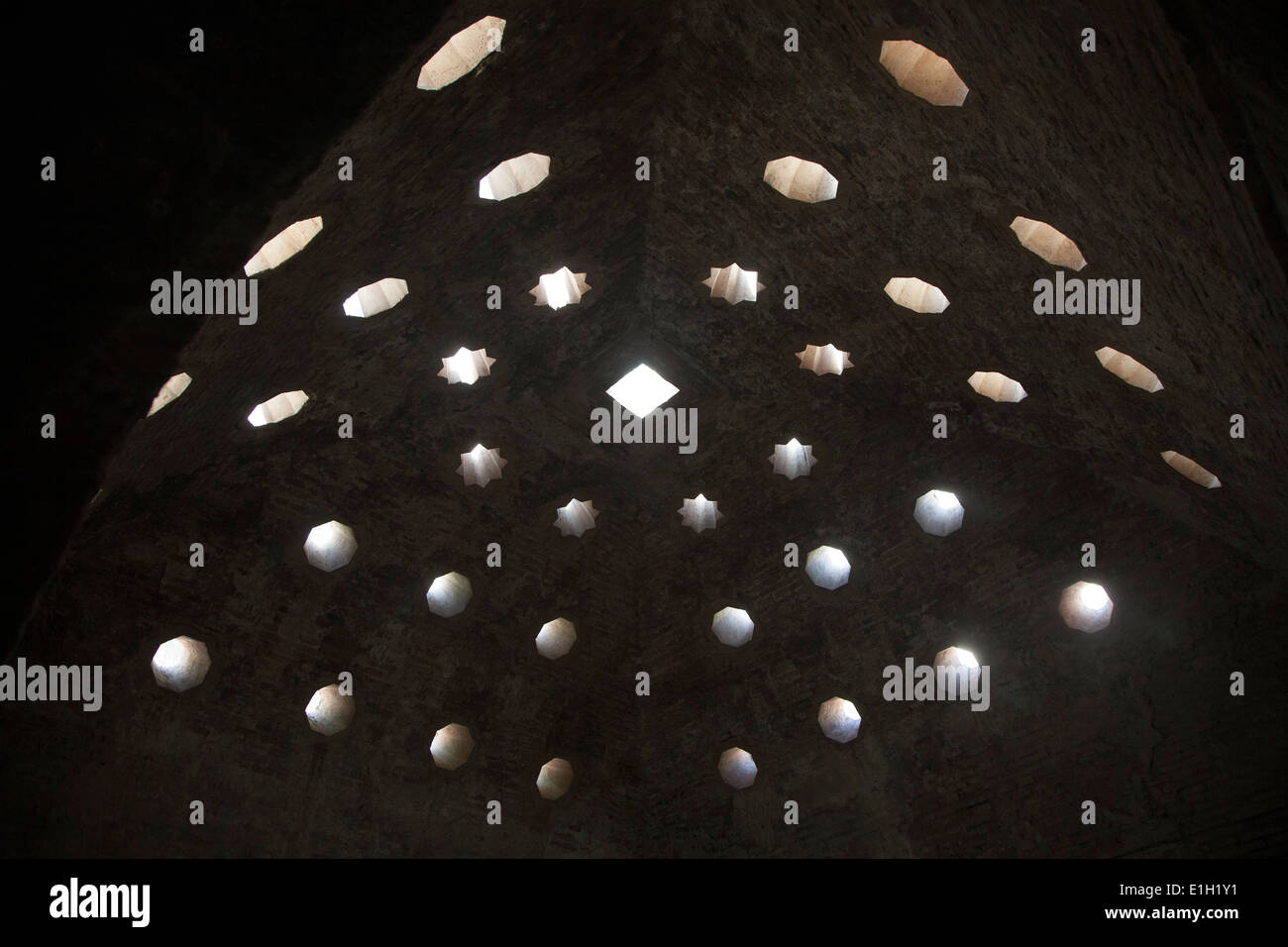 Star shaped roof light in Banos Arabes, historic Arabic Baths, eleventh ...