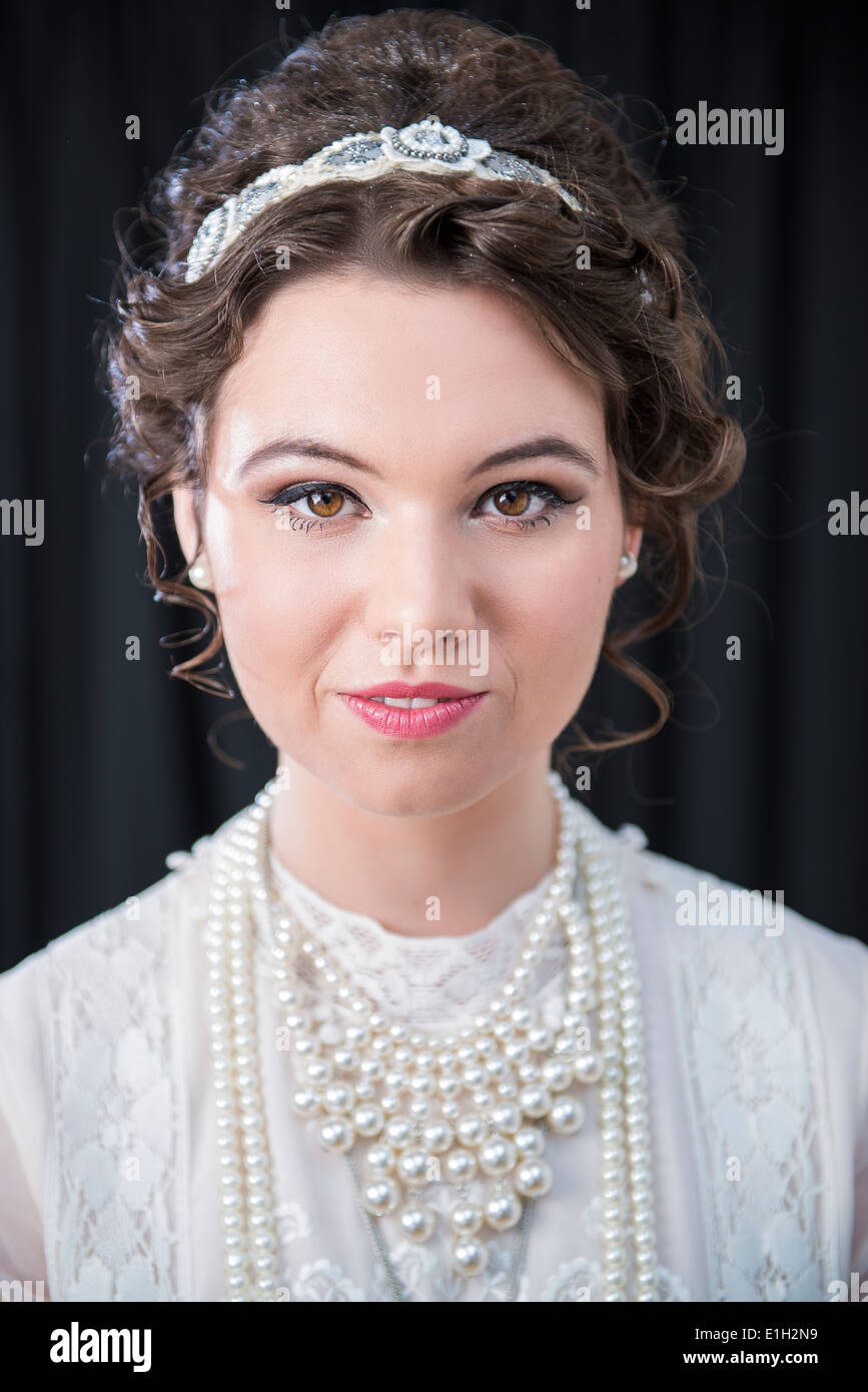 Portrait of Neo-Victorian female model Stock Photo - Alamy