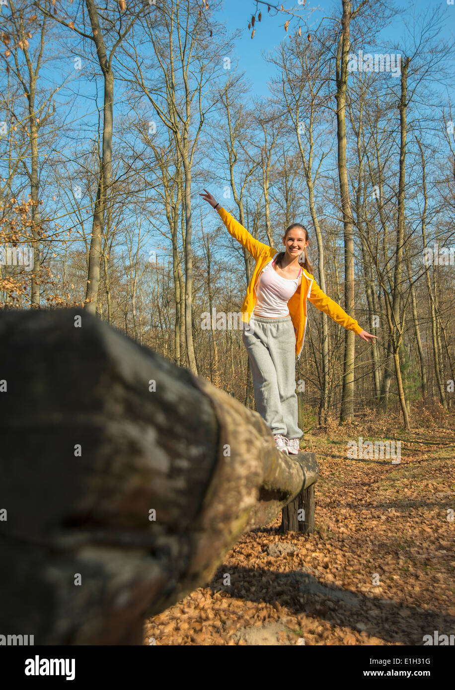 Adult Female Log Balancing High Resolution Stock Photography and Images ...