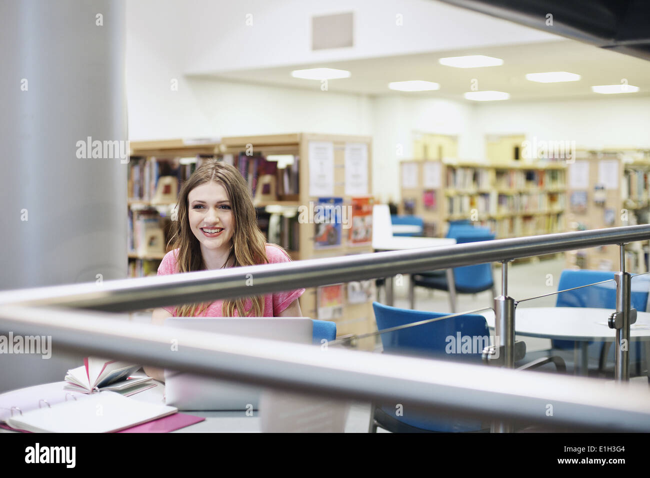 Studying alone in library hi-res stock photography and images - Alamy