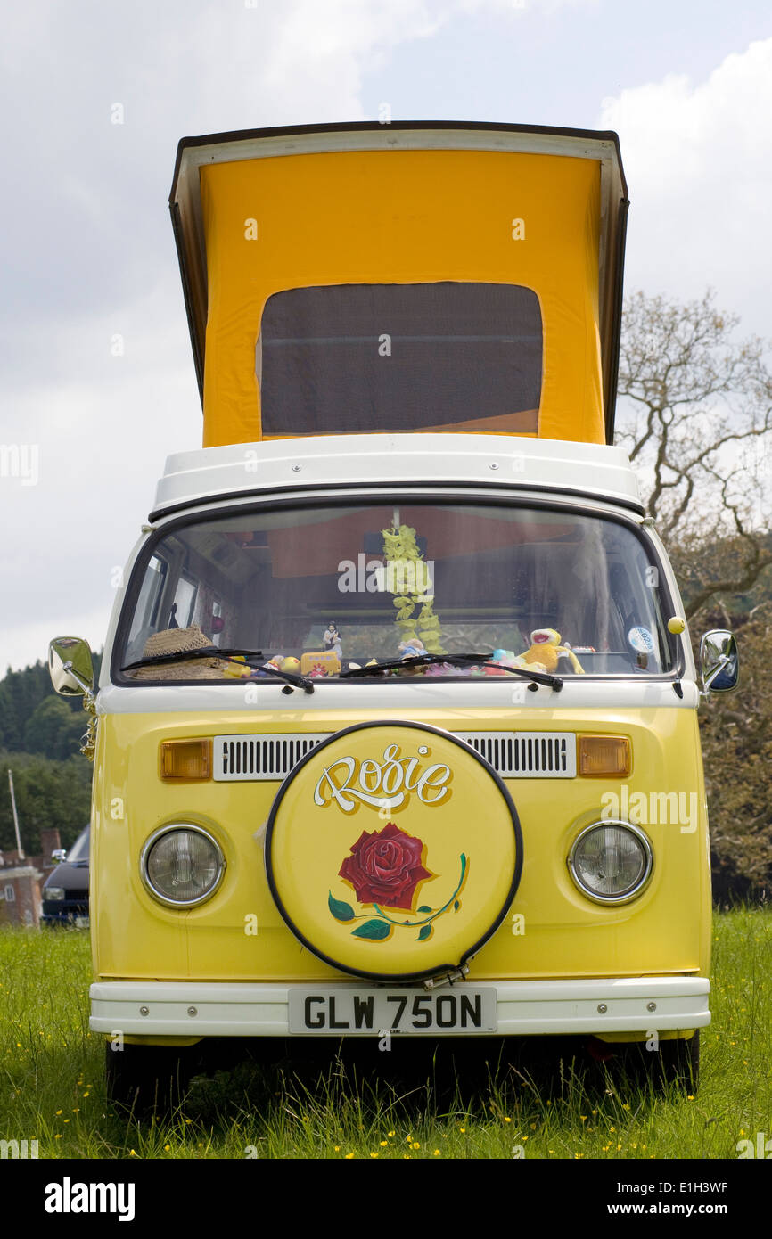 Volkswagen camper van flowers hi-res stock photography and images - Alamy