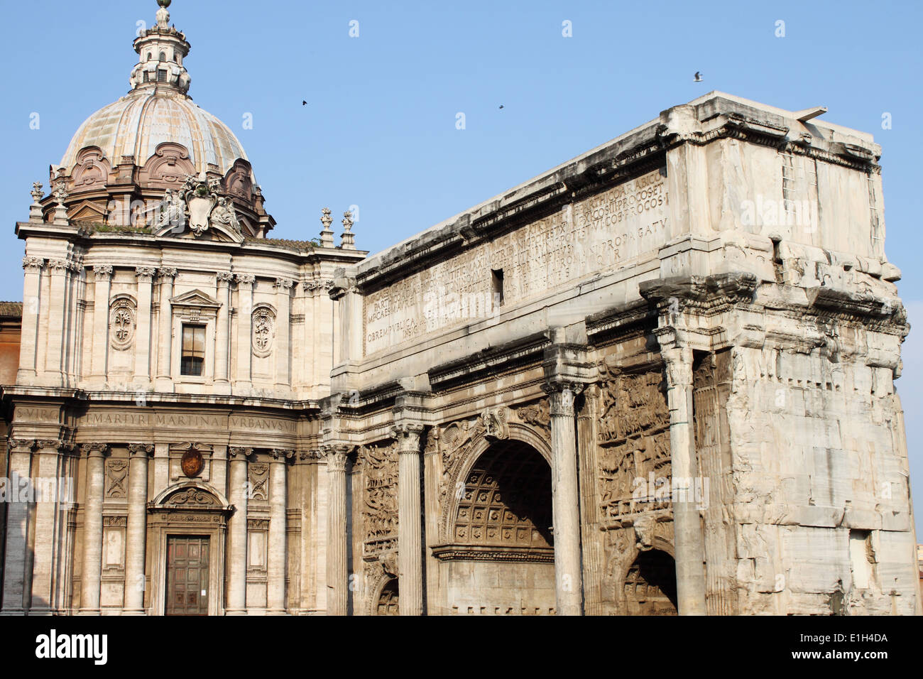 The Septimius Severus Arch in the Roman Forum. Rome (Italy Stock Photo ...