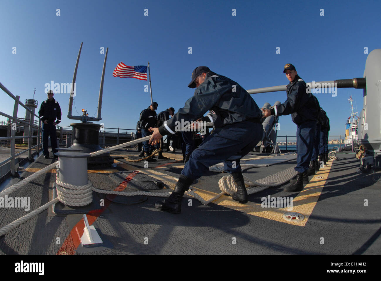 U.S. Sailors aboard the guided missile cruiser USS Gettysburg (CG 64 ...