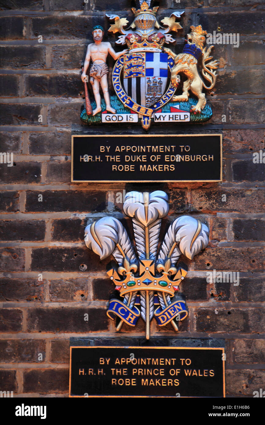 UK, England, London, luxury shop sign, royal appointment Stock Photo ...