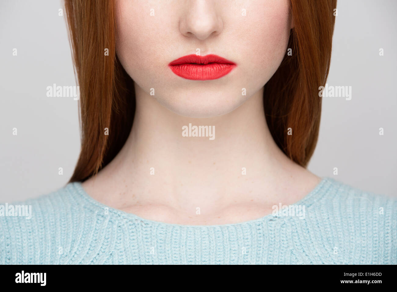 Cropped image of young woman's lips Stock Photo - Alamy