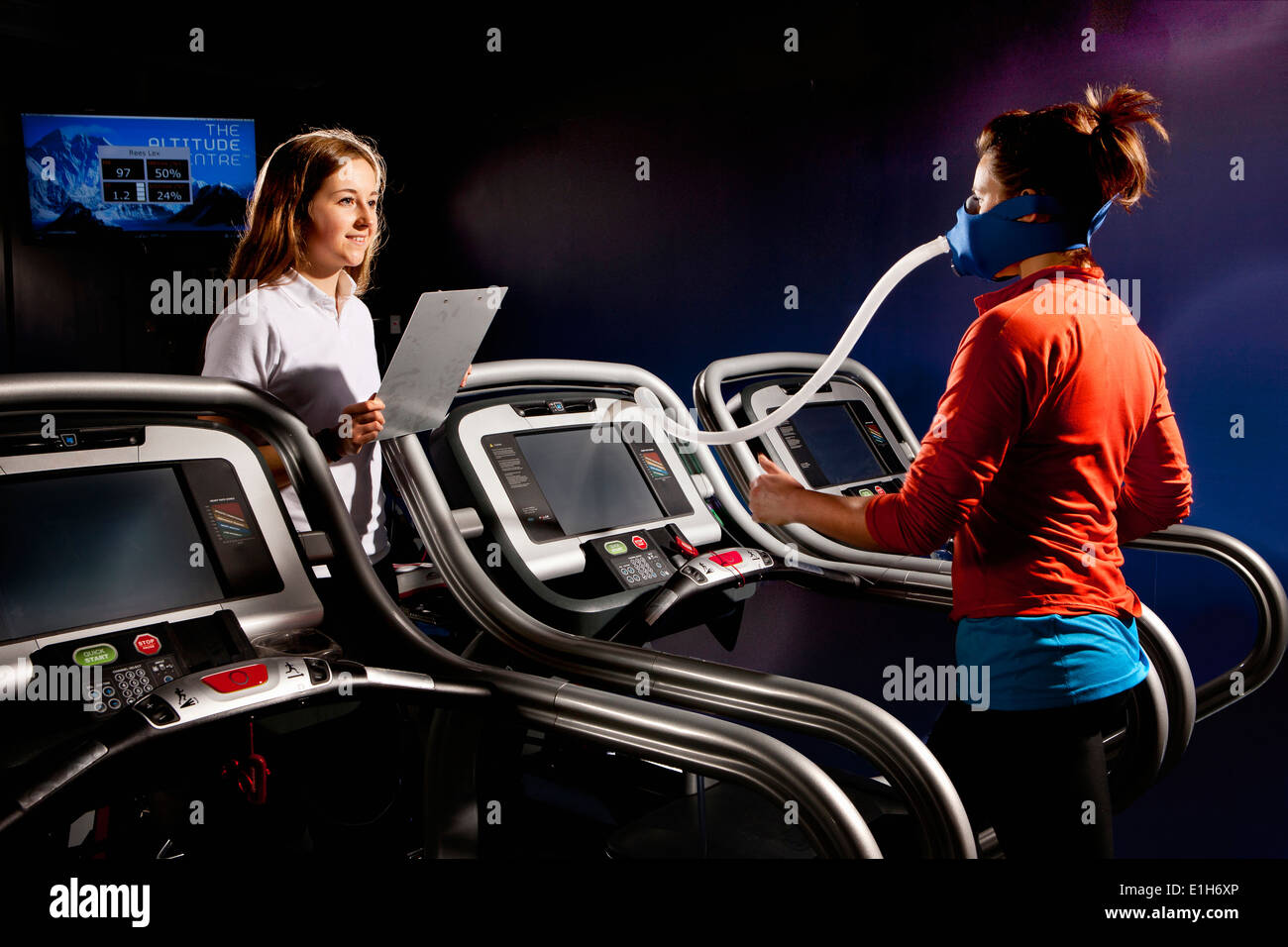 Woman treadmill mask hi-res stock photography and images - Alamy