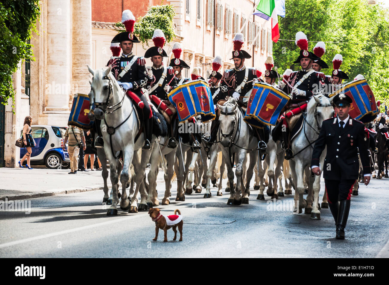 the traditional Carabinieri Band have a parade on June 01, 2014 in Rome ...