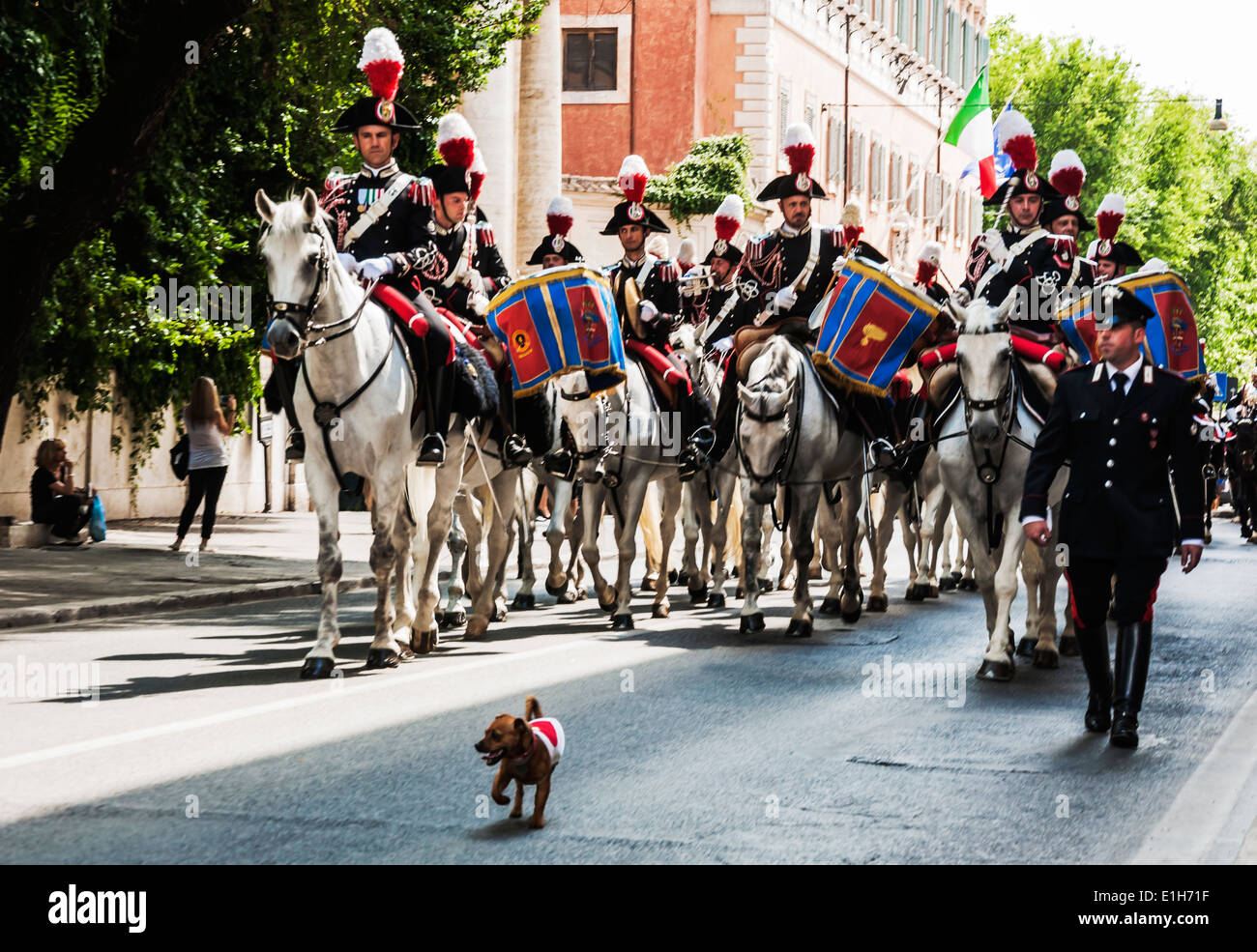 the traditional Carabinieri Band have a parade on June 01, 2014 in Rome ...