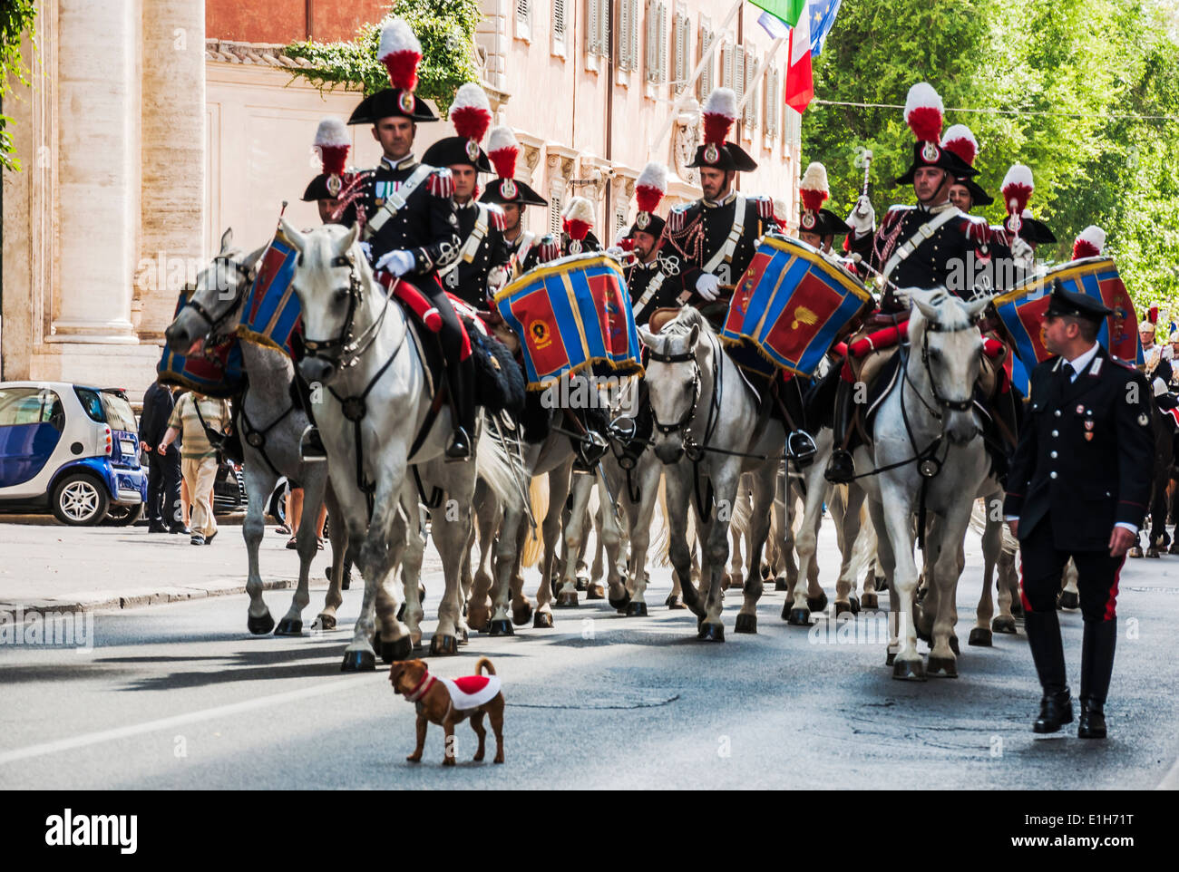 the traditional Carabinieri Band have a parade on June 01, 2014 in Rome ...
