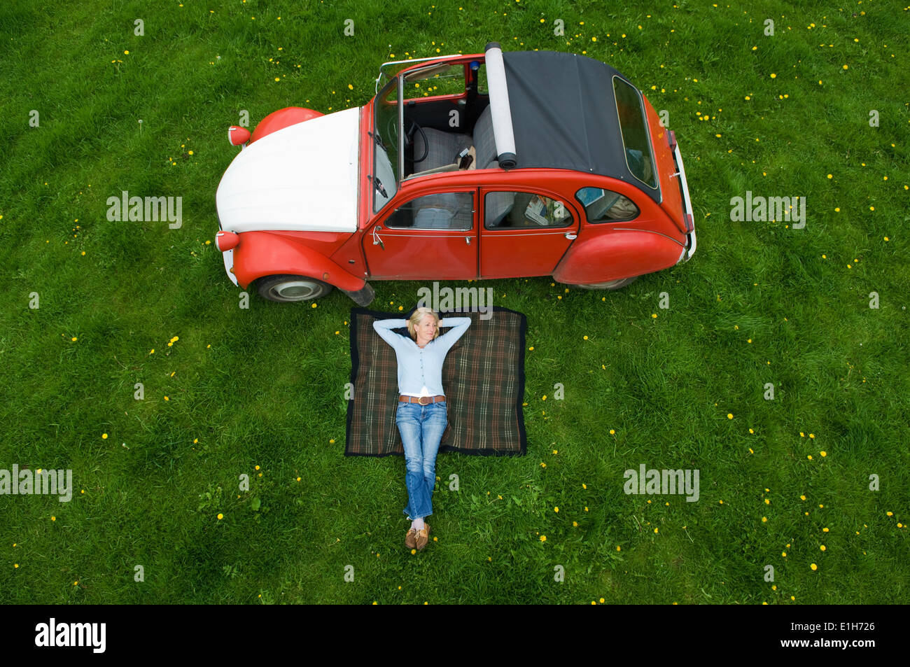 Overhead view mature woman lying hi-res stock photography and images ...