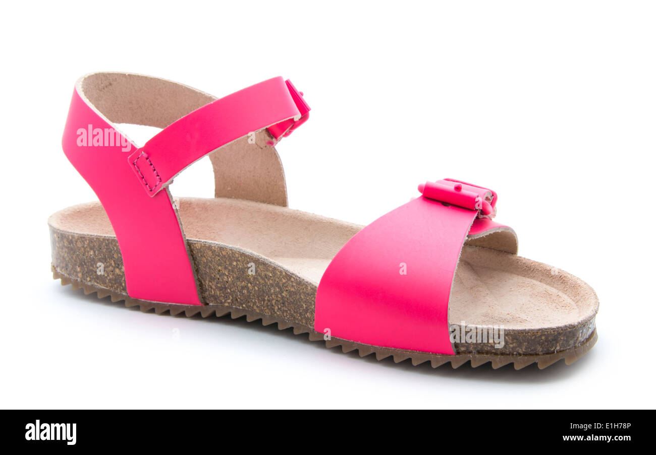 single pink sandal isolated on white background Stock Photo - Alamy