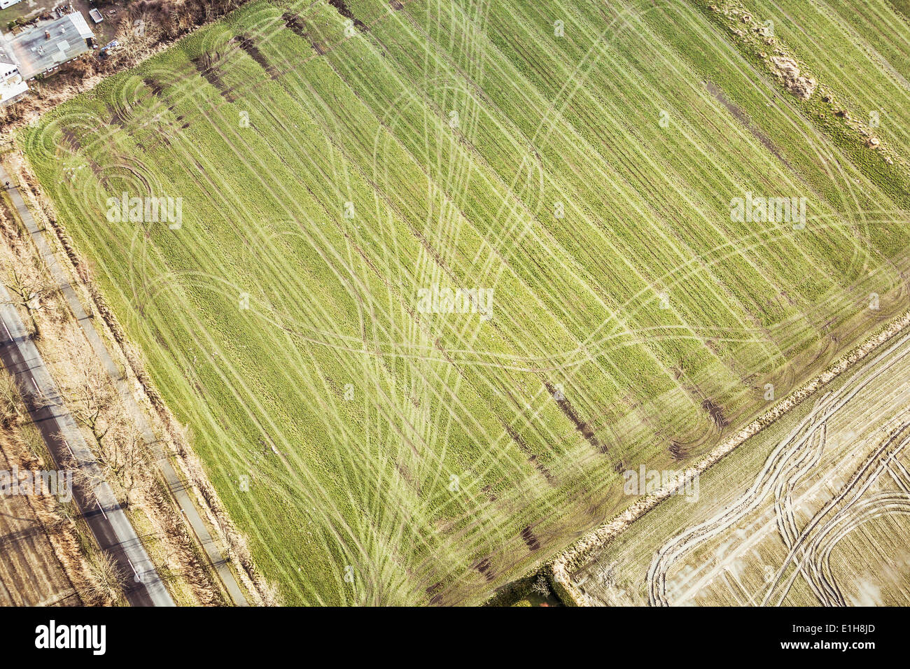 Aerial view of field landscape Stock Photo - Alamy