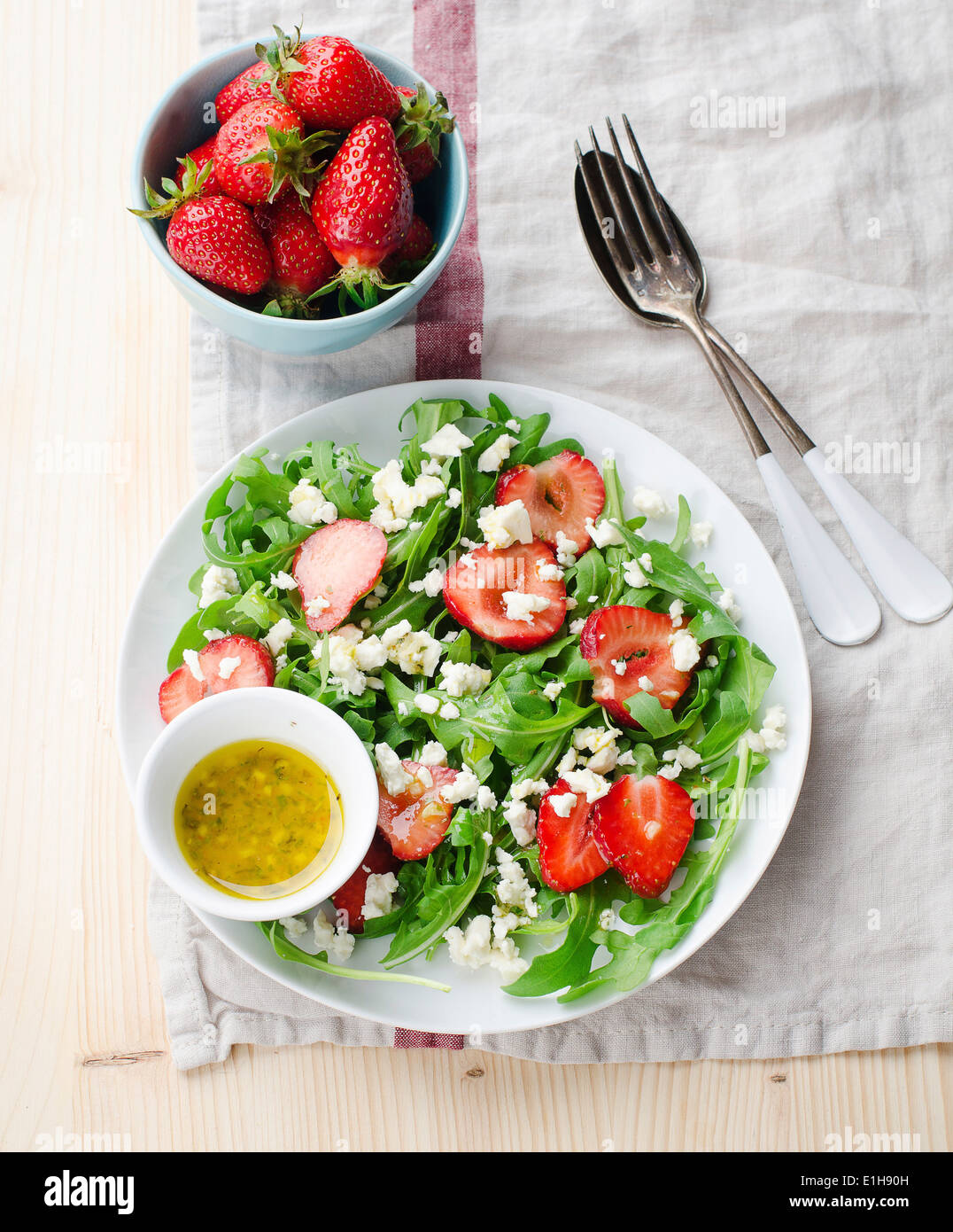 Strawberry with Rocket salad Stock Photo - Alamy