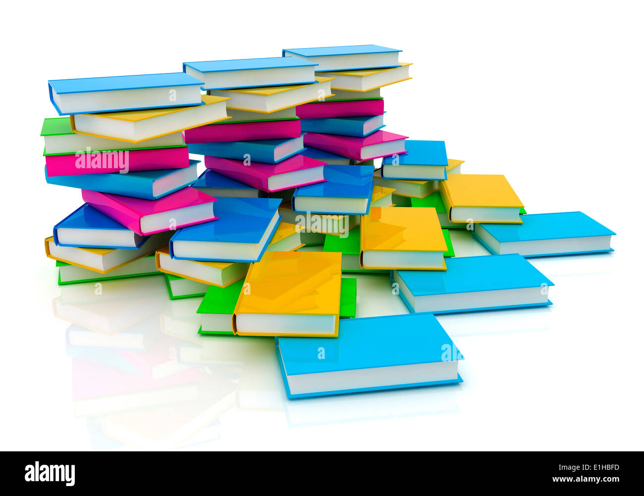 colorful real books on a white background Stock Photo - Alamy