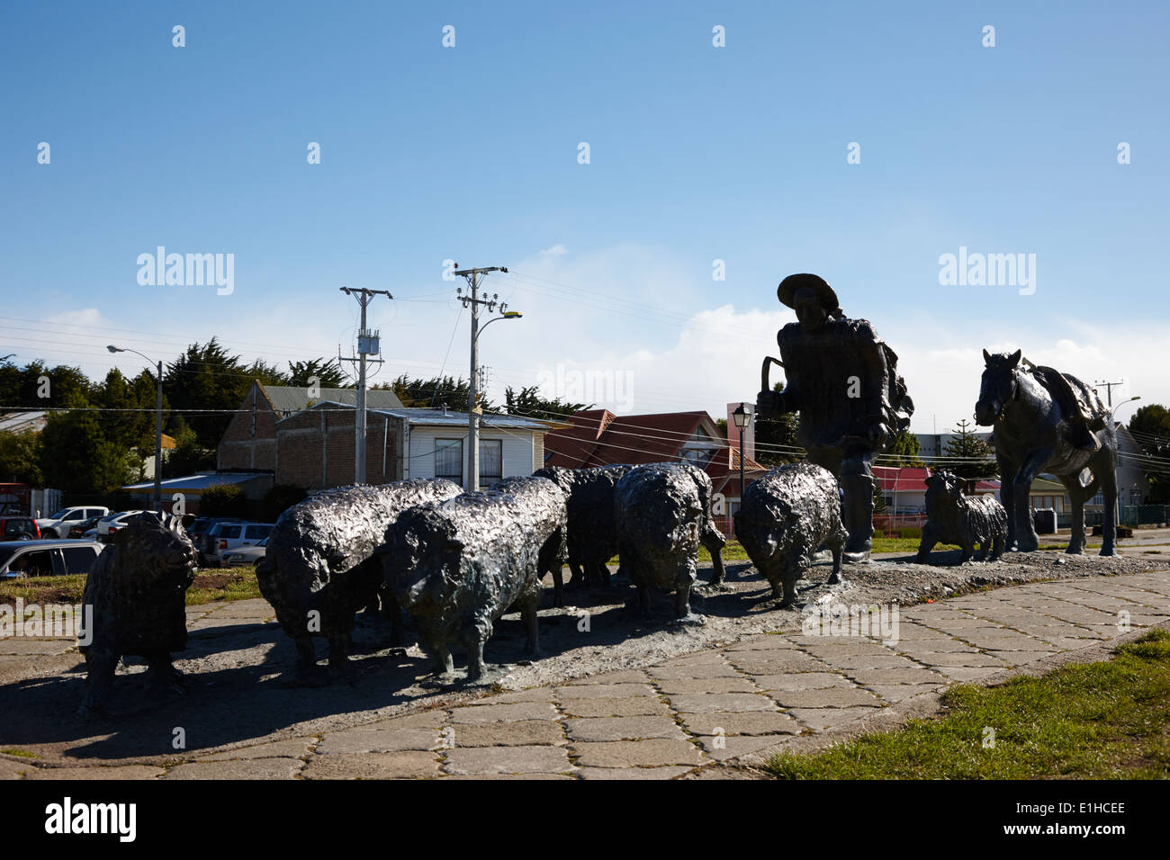 monument al ovejero shepherds monument Punta Arenas Chile Stock Photo ...