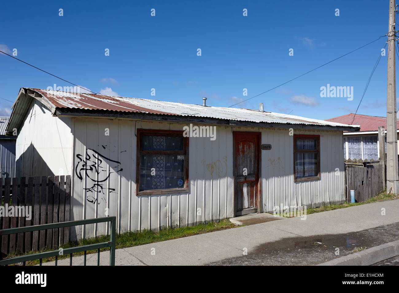 typical chilean construction house with metal tin roof las naciones ...